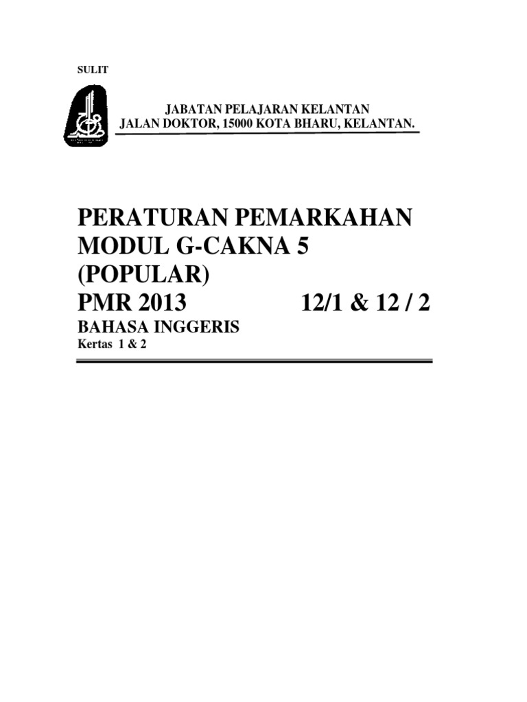 Skema Modul G-Cakna 5 Paper 1 & 2 | PDF | Vocabulary | Rubric (Academic)