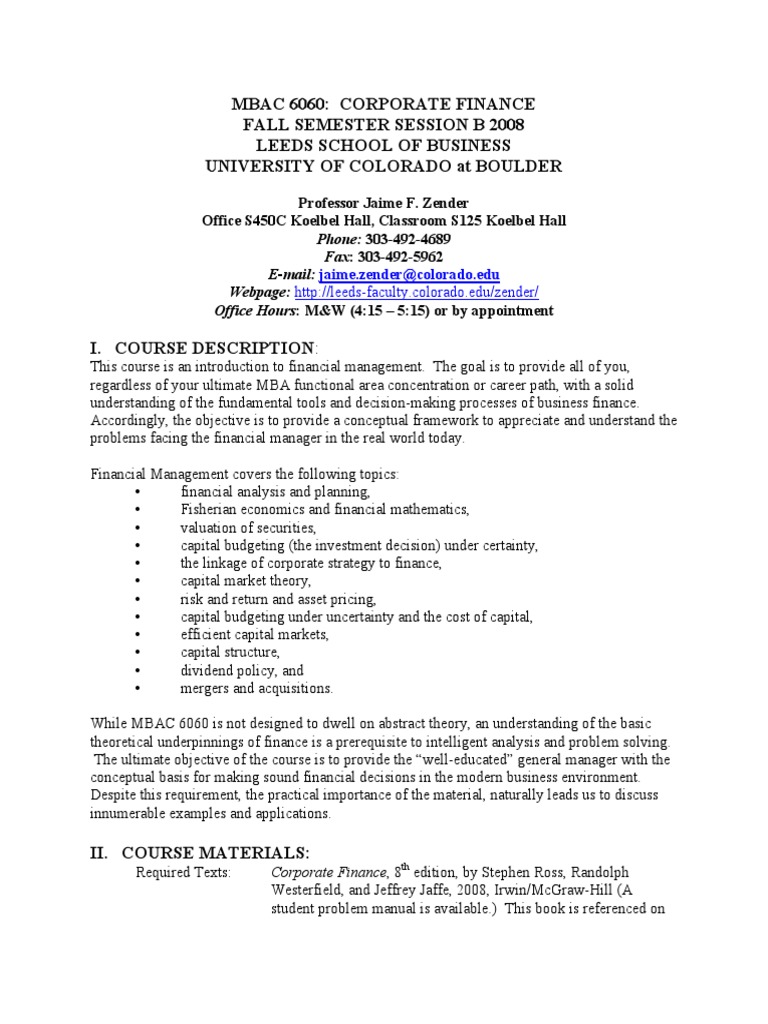 MBA Course Outline | Academic Dishonesty | Economies