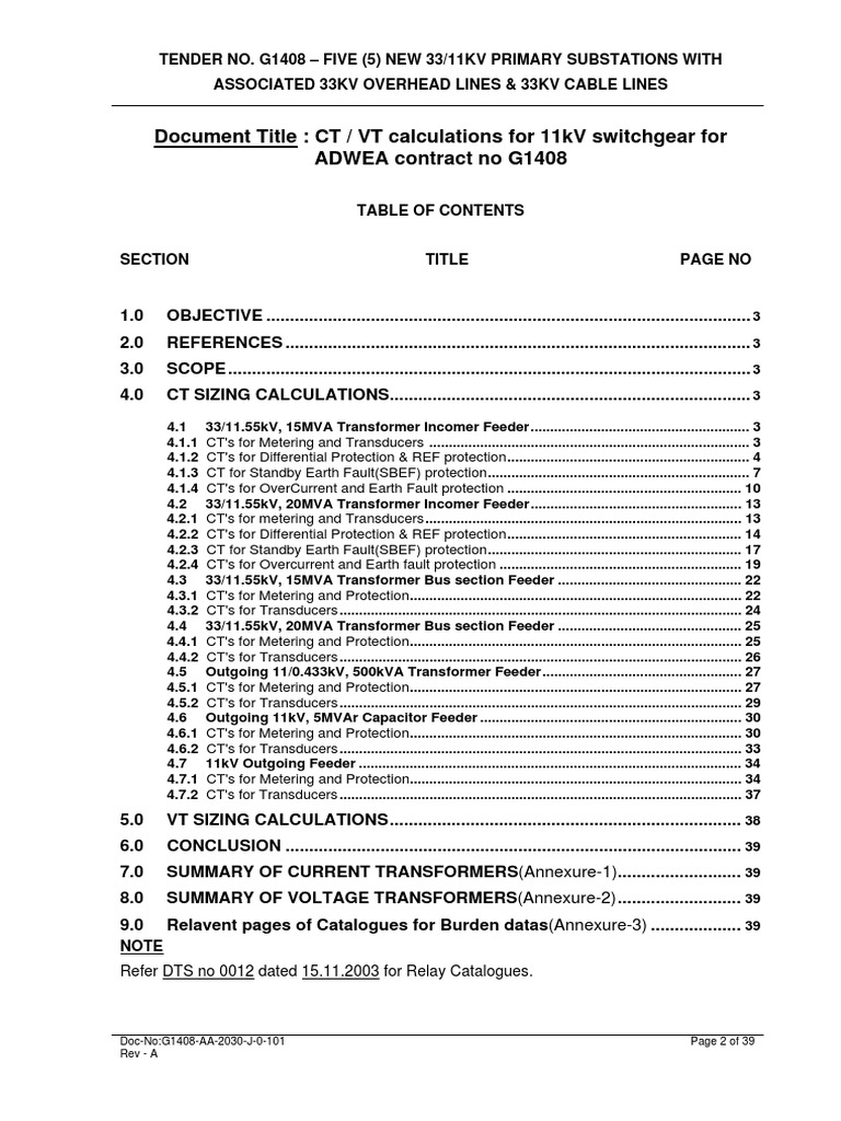 11kV CT Calculation | PDF | Electrical Resistance And Conductance ...