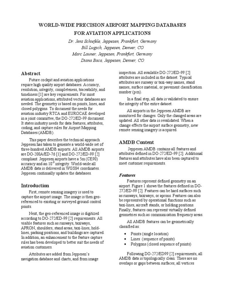 Jeppesen Airport Mapping Database Overview | PDF | Runway | Airport