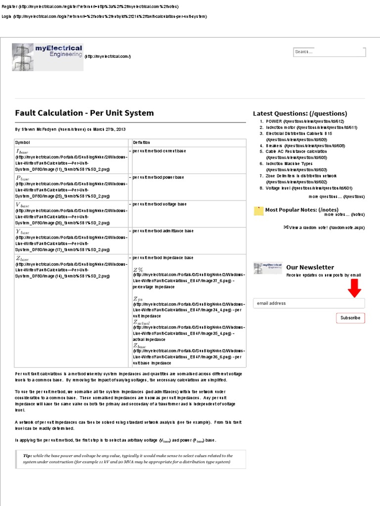 Fault Calculation - Per Unit System | PDF | Computers