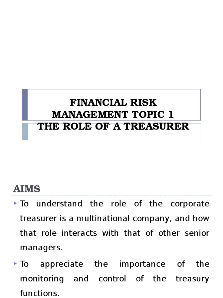 Role of The Treasurer | PDF | Leverage (Finance) | Market Liquidity