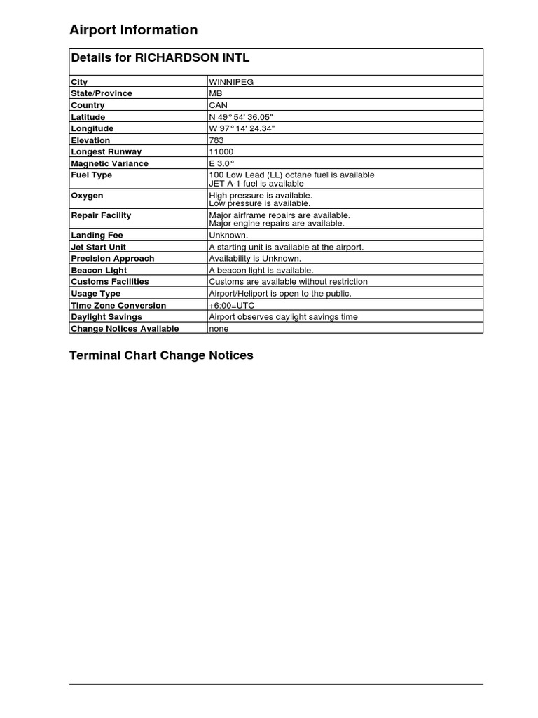 CYWG Terminal Chart Updates | PDF | Instrument Flight Rules | Air ...