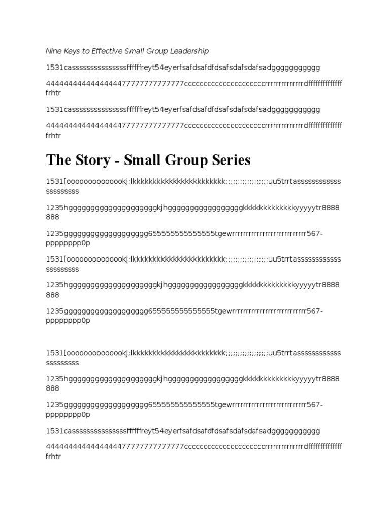 The Story - Small Group Series | PDF