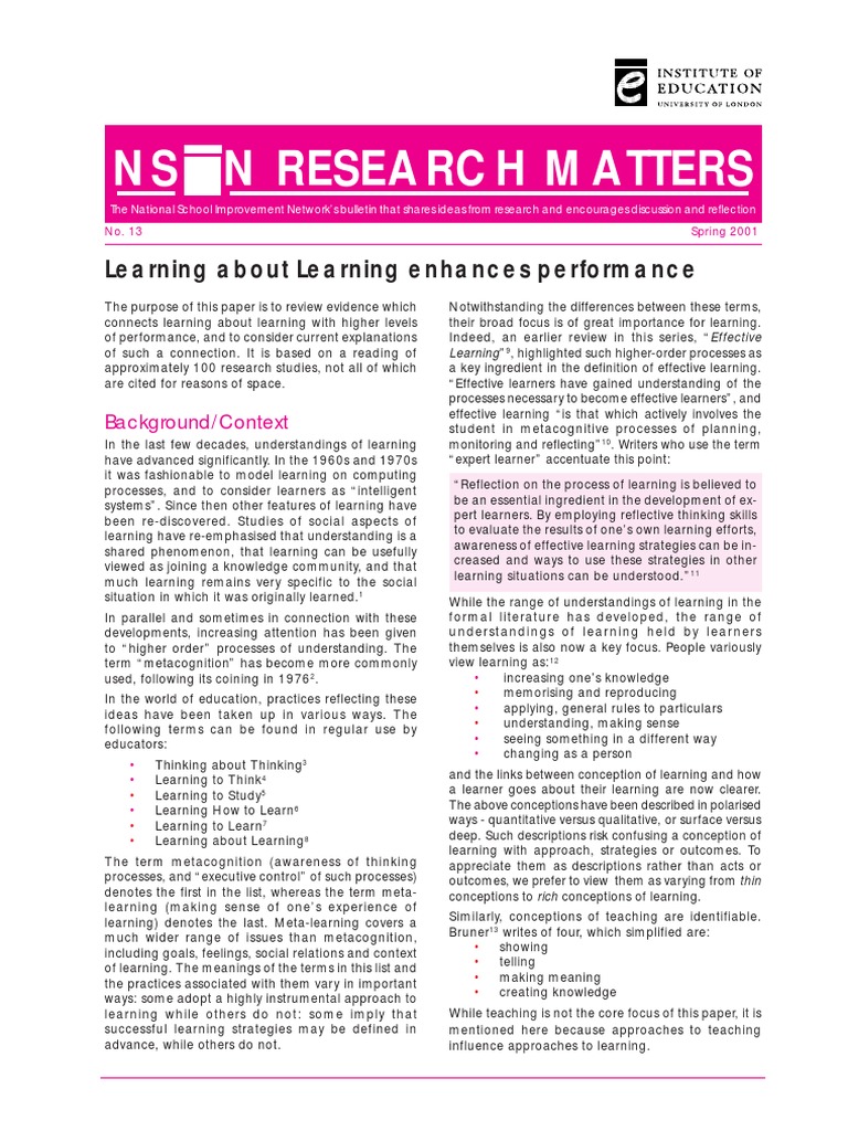 Meta Cognition Pdf Metacognition Reading Comprehension