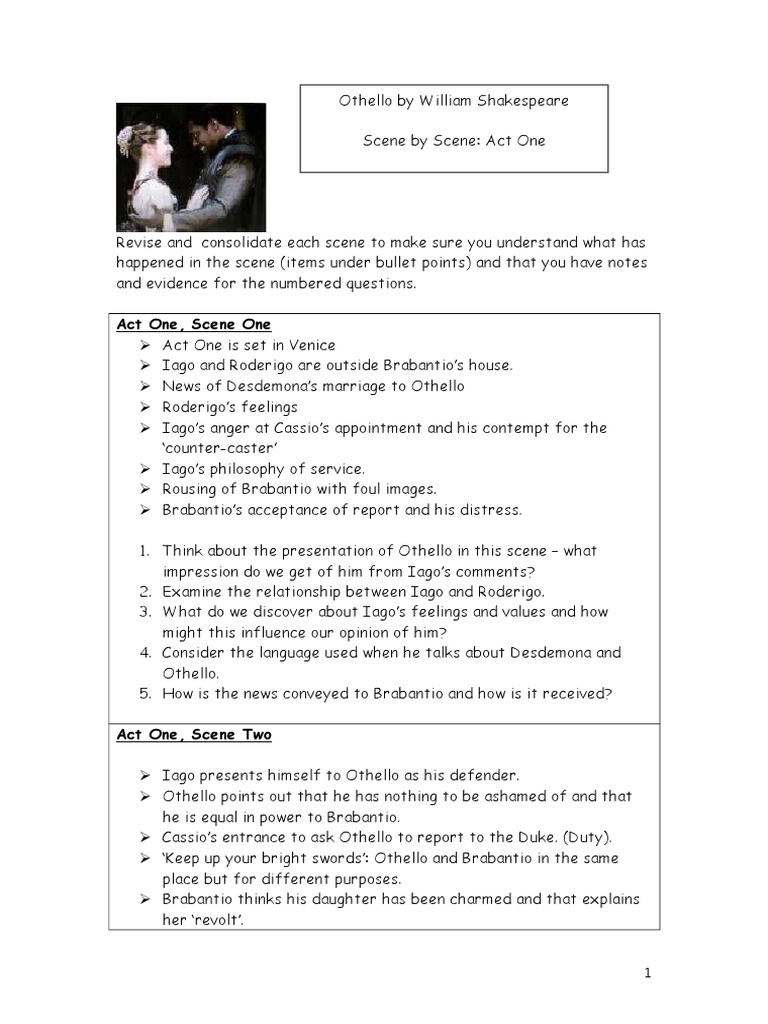 Othello Scene-by-Scene Revision Notes | PDF | Iago | Othello