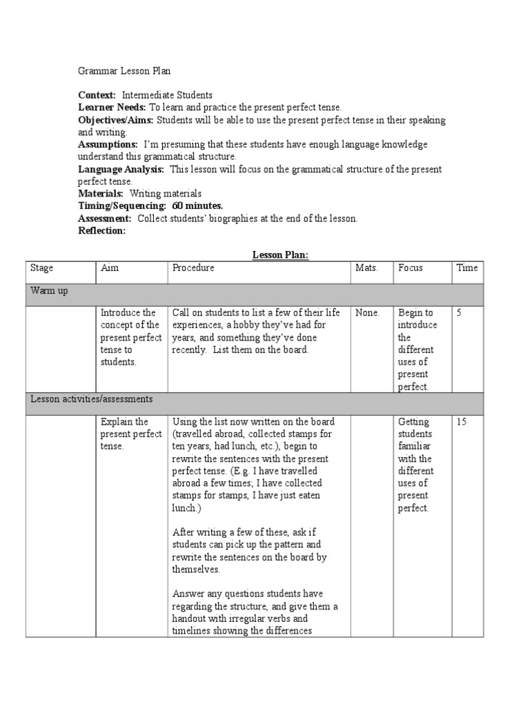 Present Perfect Tense | PDF | Perfect (Grammar) | Grammatical Tense