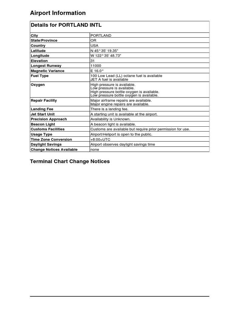 Portland International Airport Info | PDF | Runway | Airport