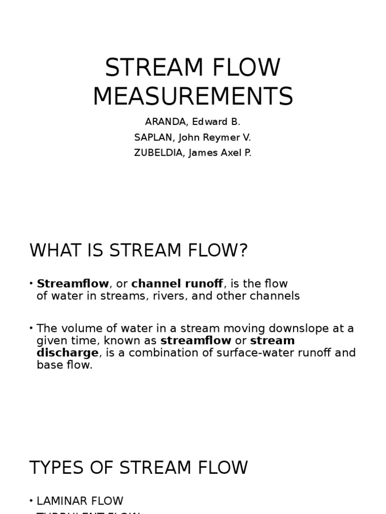 Understanding Stream Flow Measurements | PDF
