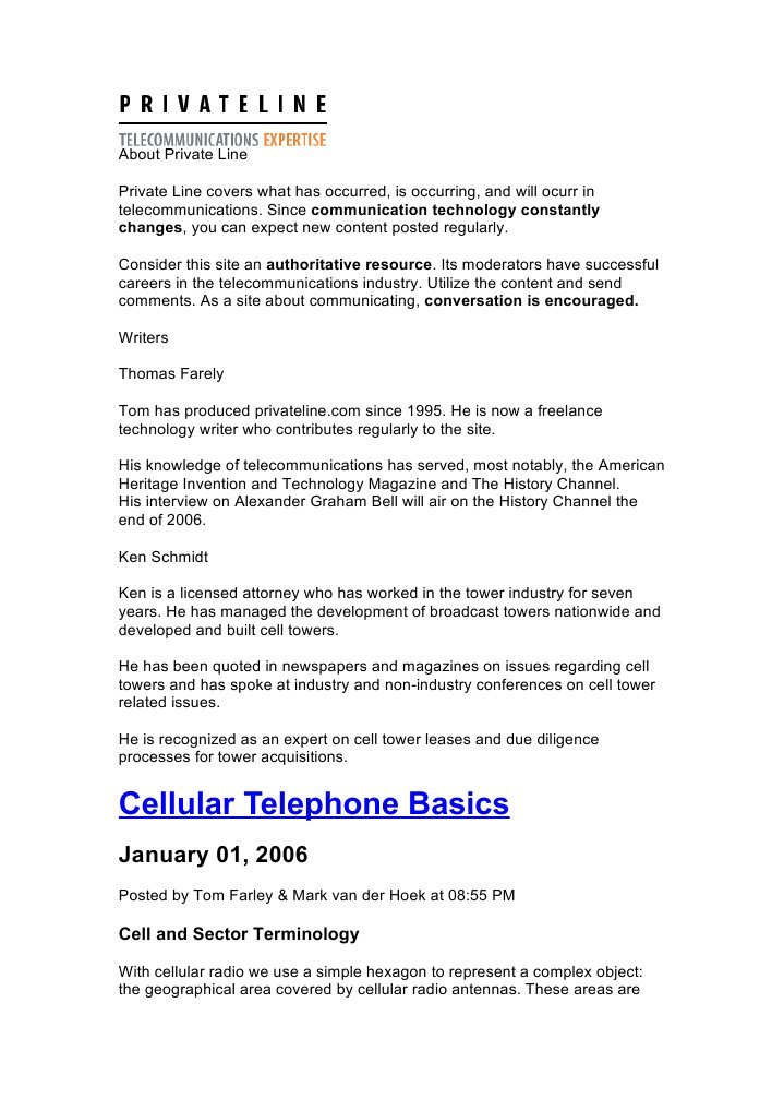 Cellular Telephone Basics: January 01, 2006 | PDF | Cellular Network ...