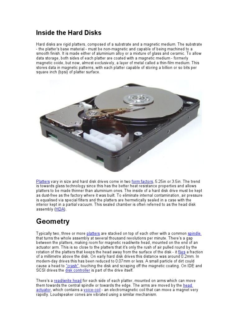 Inside Hard Disks | PDF | Hard Disk Drive | File System
