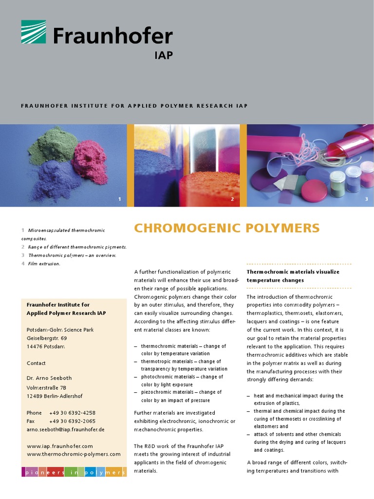 Chromogenic Polymers | PDF | Polymers | Chemistry