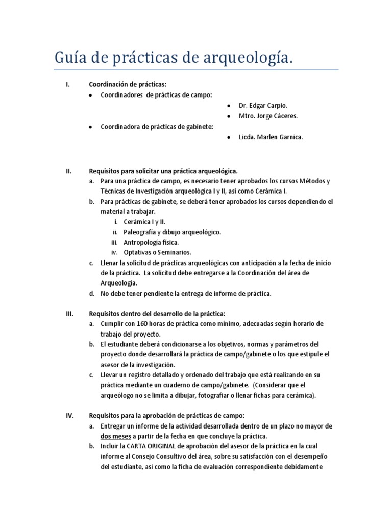 Guía de Prácticas Arq | PDF | Arqueología | Bibliografía