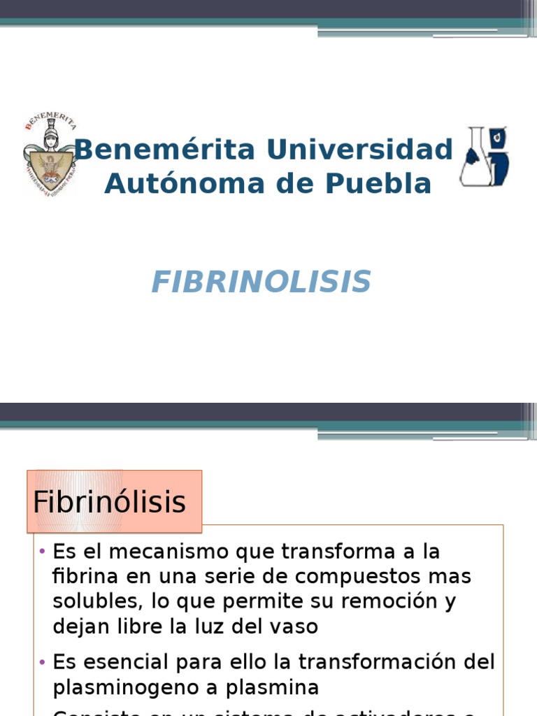 FIBRINOLISIS | PDF | Coagulación | Inhibidor de la enzima