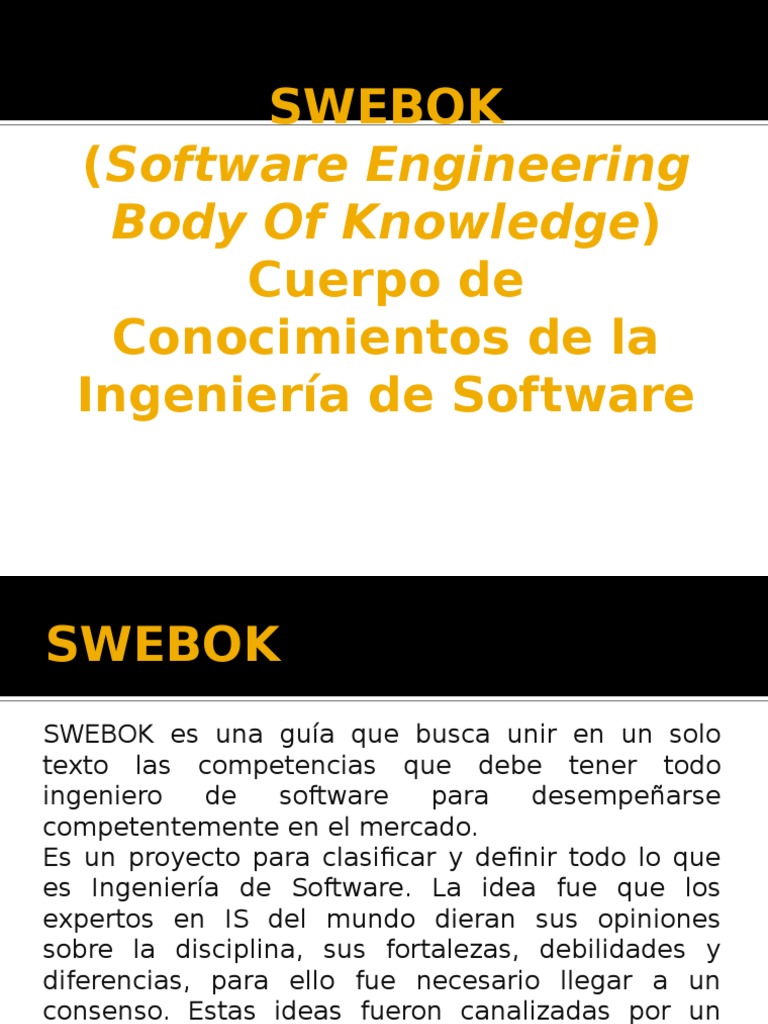 ¿Que Es SWEBOK? | PDF | Proceso de desarrollo de software | Ingeniería de software