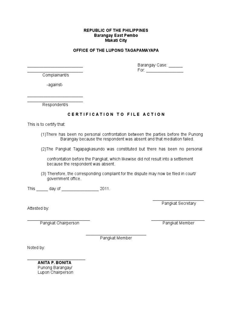 Barangay Certificate | PDF | Government Information | Government