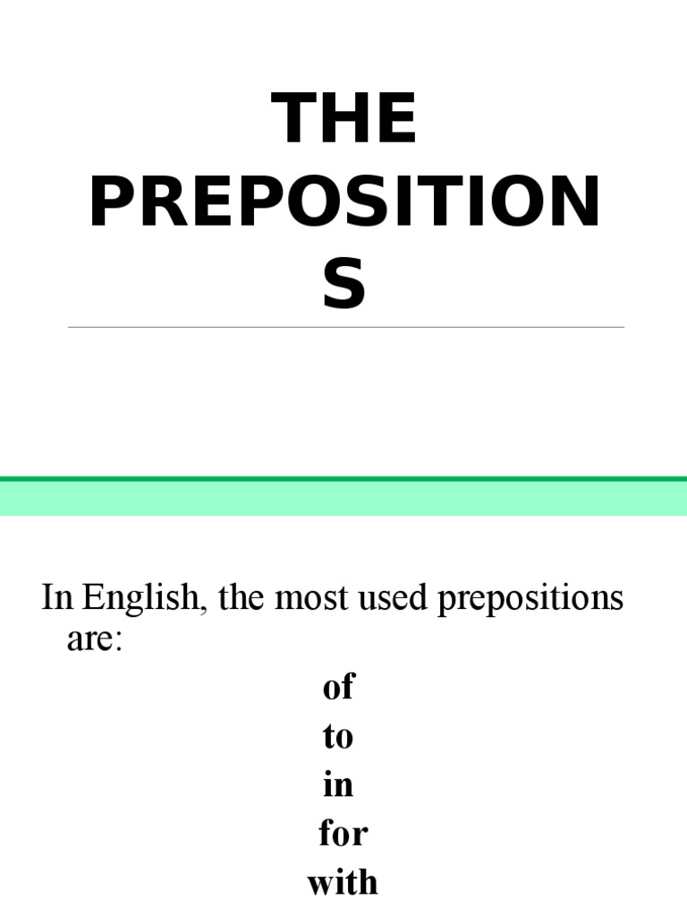 THE Preposition S | PDF | Preposition And Postposition | Adverb