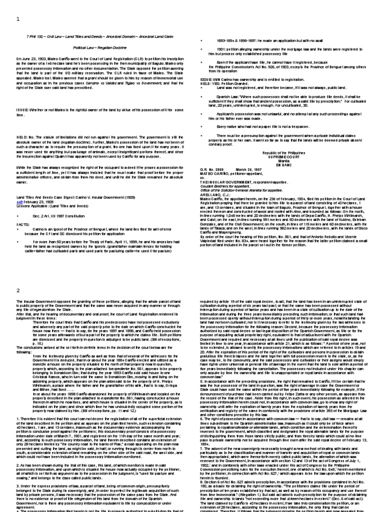 1st Asgn Cases | Download Free PDF | Ownership | Property