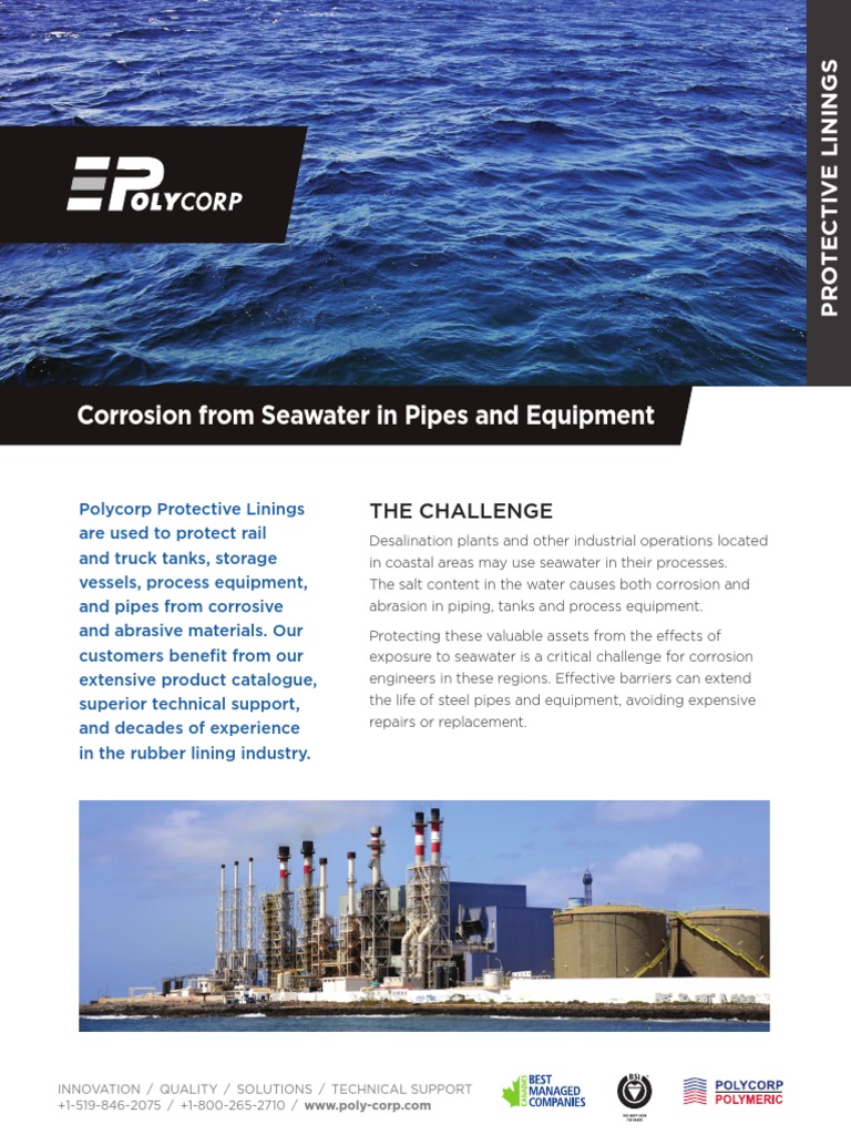Polycorp Protective Linings Seawater Corrosion V5 | PDF | Corrosion ...