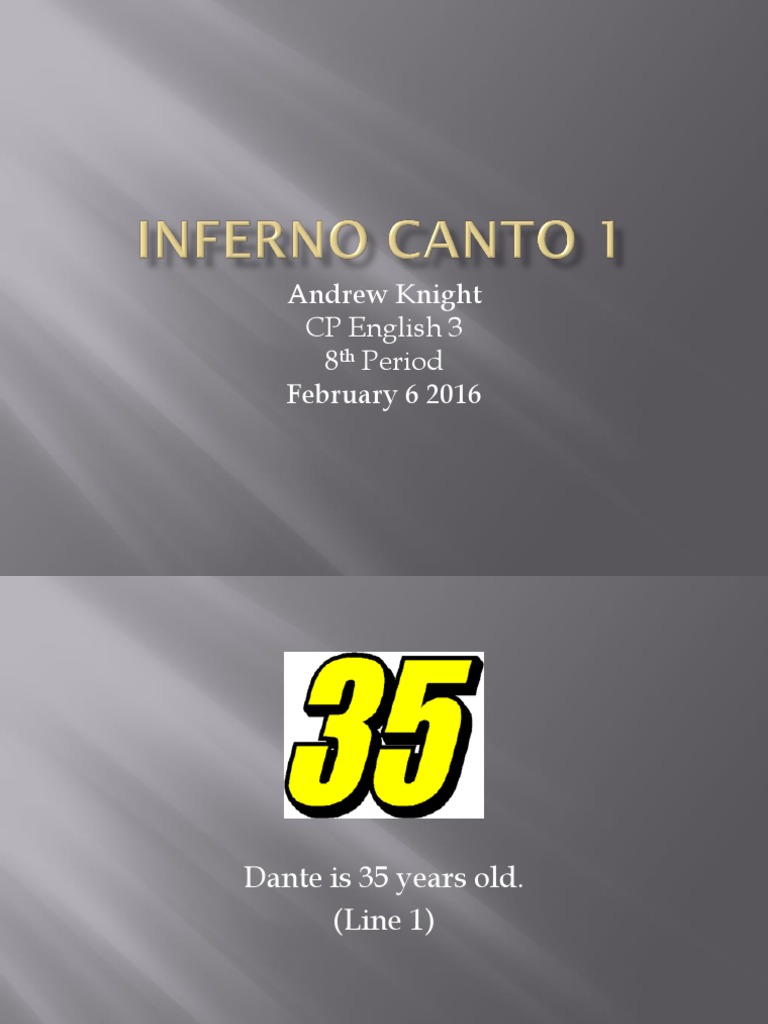 Inferno Canto 1 | PDF