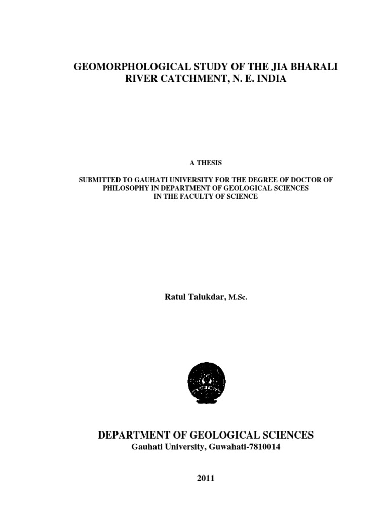 Jia Bharali River Geomorphology Study | PDF