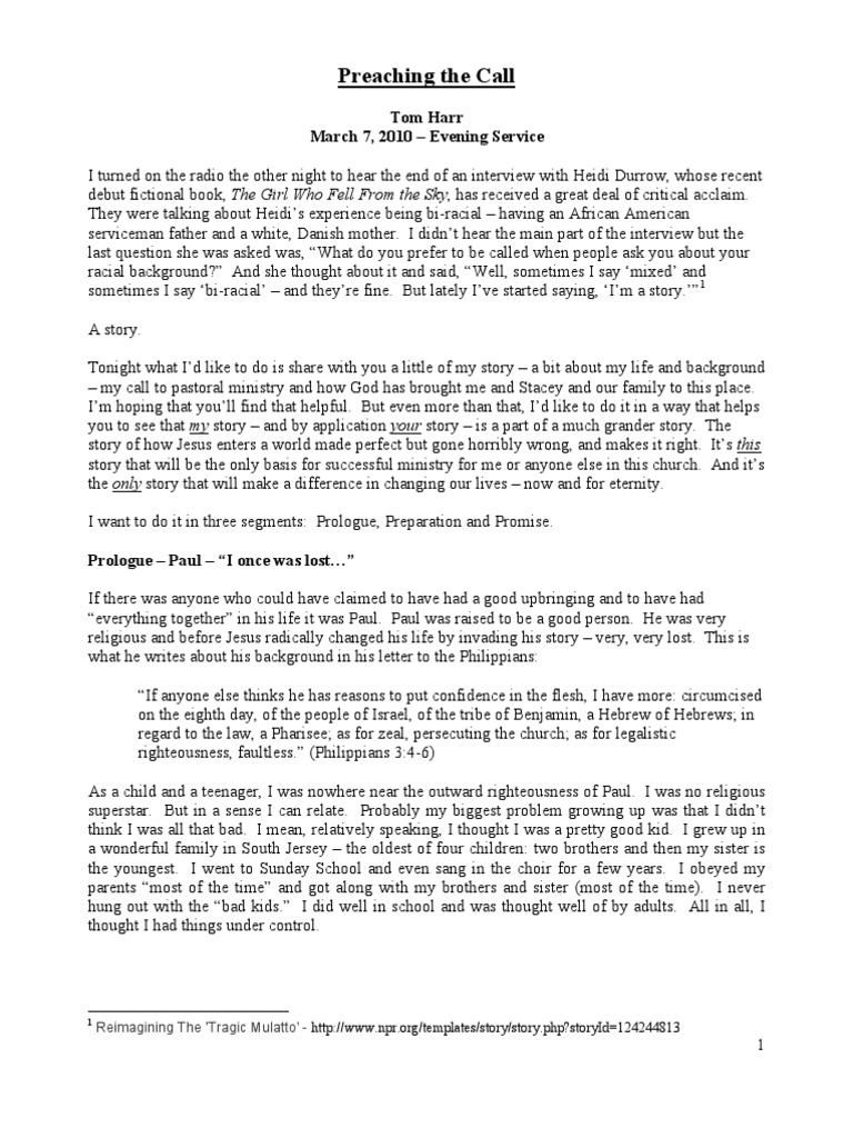 Preaching The Call - TMH - 030710 | PDF | Abraham | Jesus