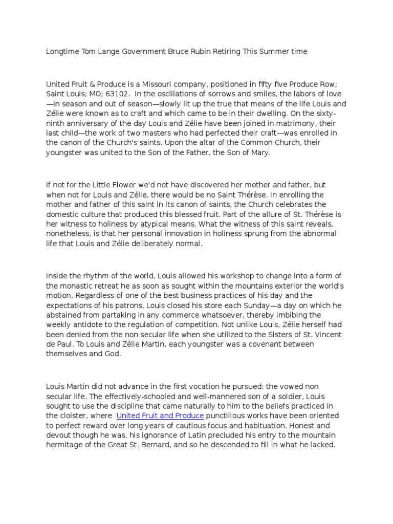 Longtime Tom Lange Government Bruce Rubin Retiring This Summer Time ...