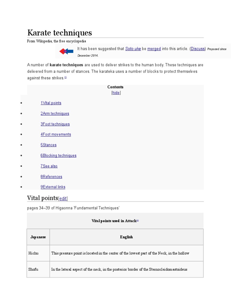 Karate Techniques | PDF | Anatomical Terms Of Location ...