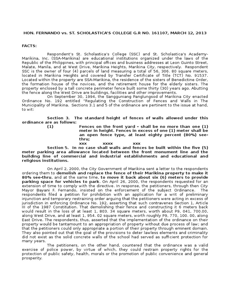 Marikina Ordinance Struck Down | PDF | Rational Basis Review | Strict ...