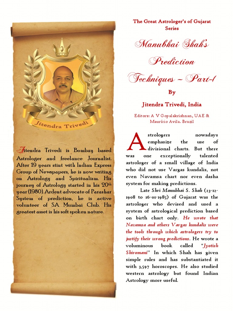 Manubhai Shah's Astrological Techniques | PDF