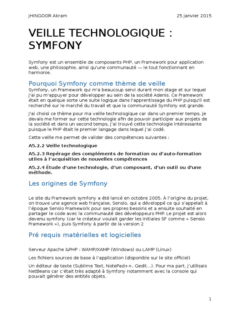 Veille Technologique | PDF | PHP | Internet