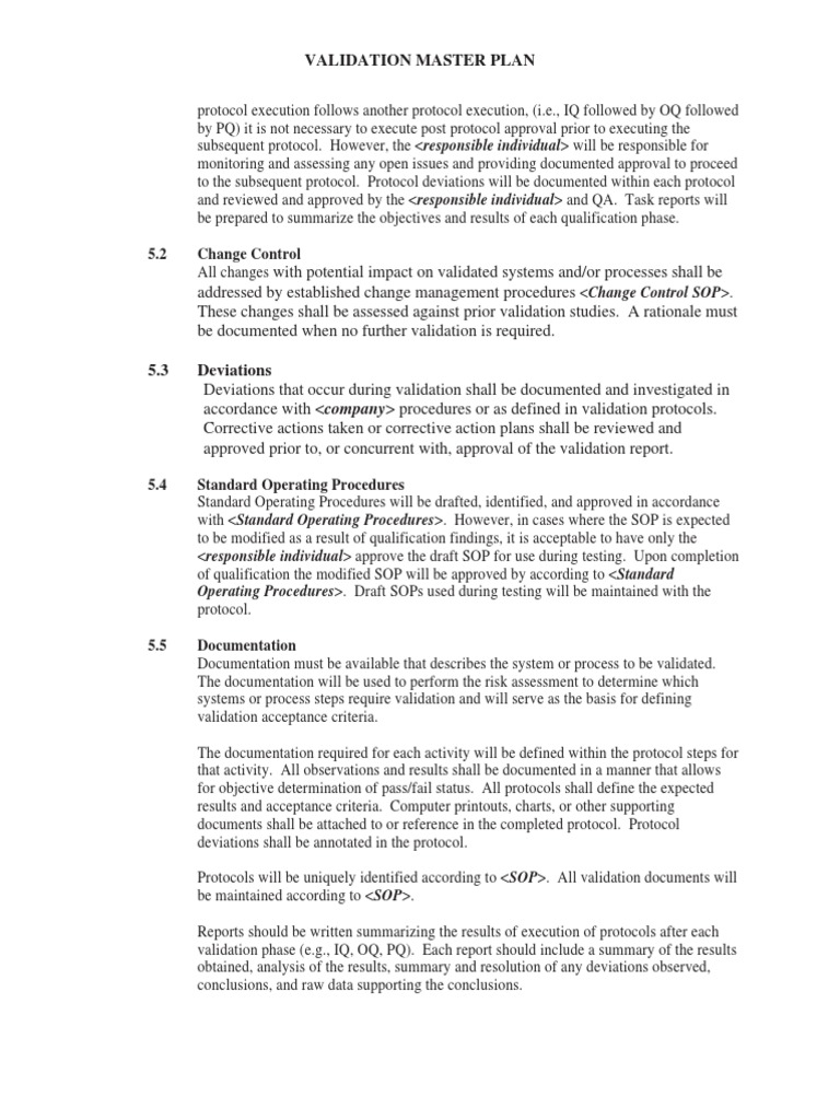 Ensuring Quality Through Documentation: A Validation Master Plan ...