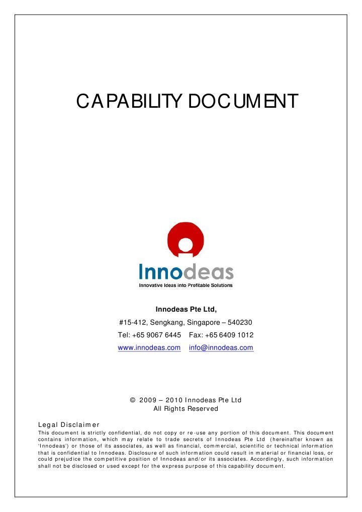 Innodeas Capability Document | PDF | Web Application | Databases