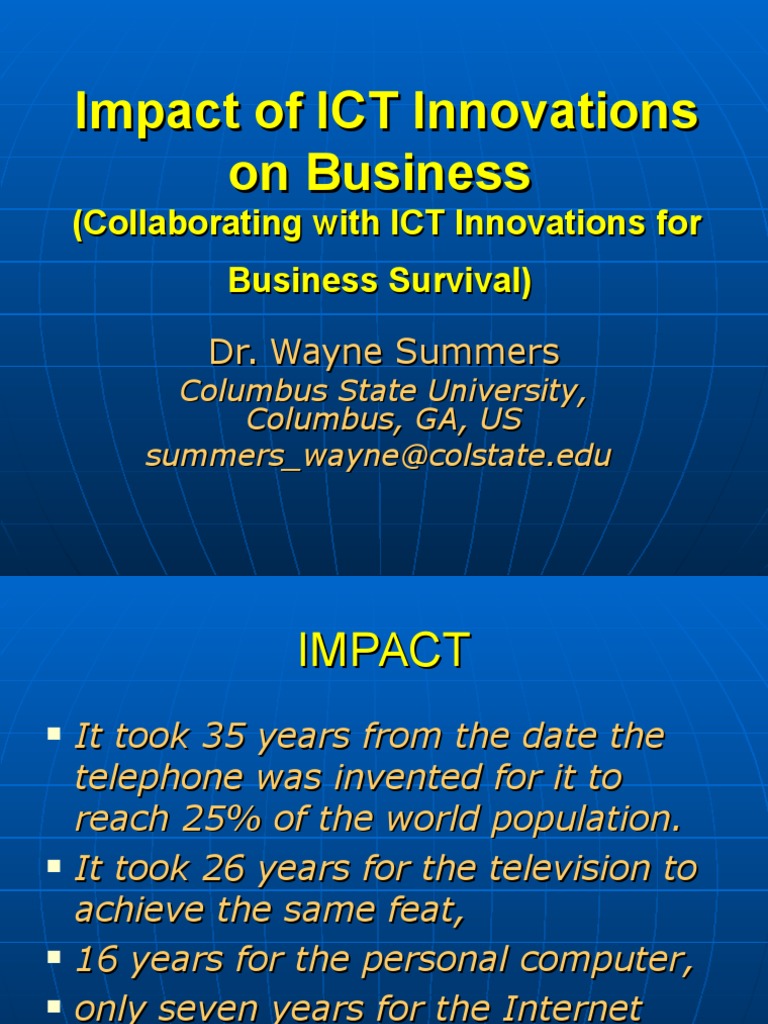 Impact of ICT Innovations on Business | Information And Communications ...