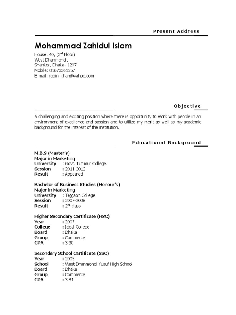 Marriage CV | PDF | Communication | Business