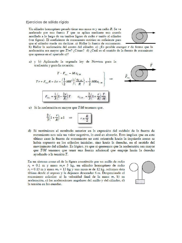 Ejercicios de Sólido Rígido Resueltos | PDF
