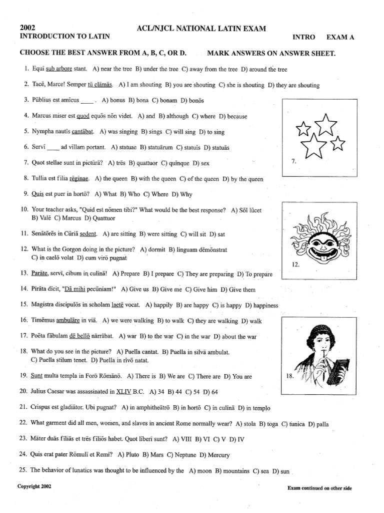 National Latin Exam 2002 | PDF