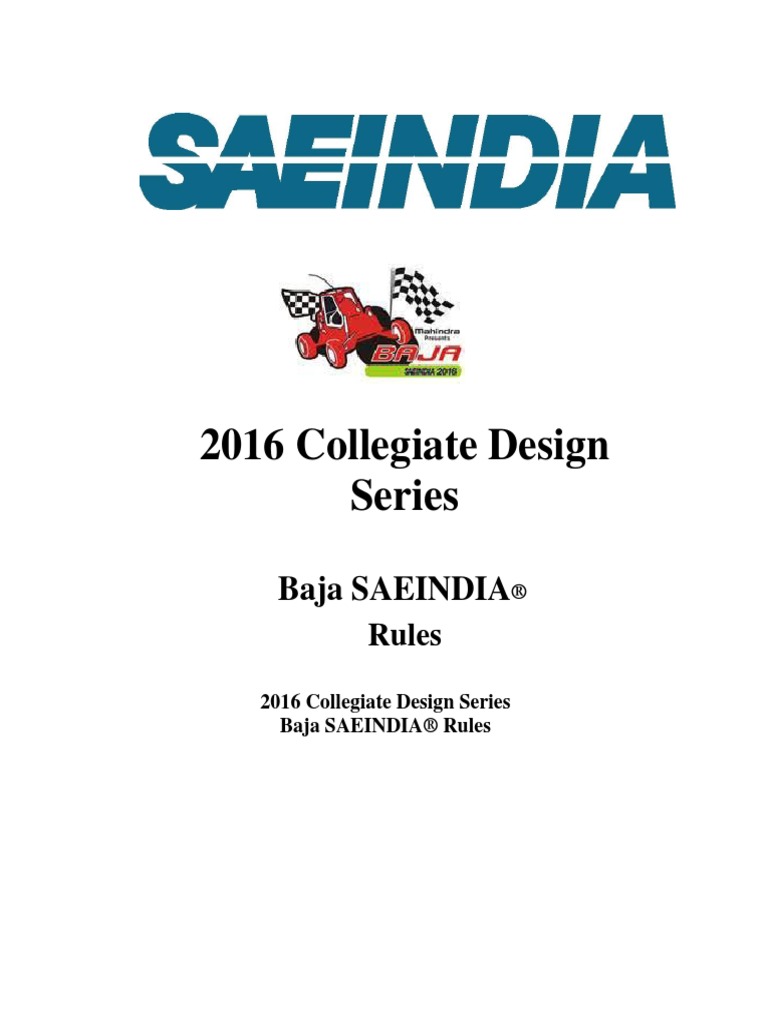 2016 - Baja SAE India Rulebook | PDF
