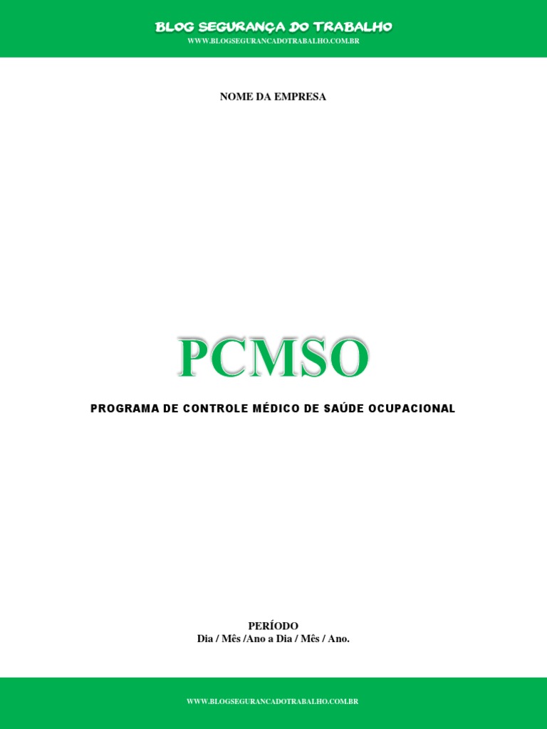 Modelo PCMSO - Blog Segurança Do Trabalho | PDF | Primeiros socorros ...
