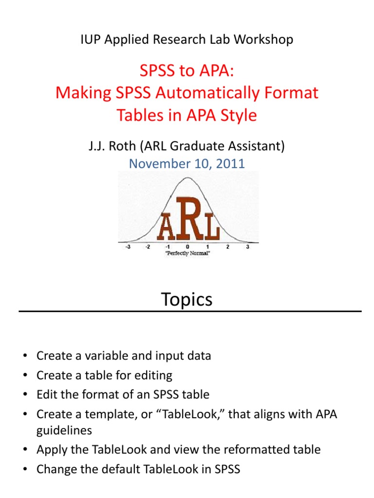 SPSS Tables to APA Style | Spss | Software