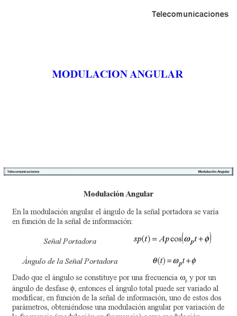 Modulación Angular: Frecuencia y Fase | PDF | Modulación de frecuencia ...