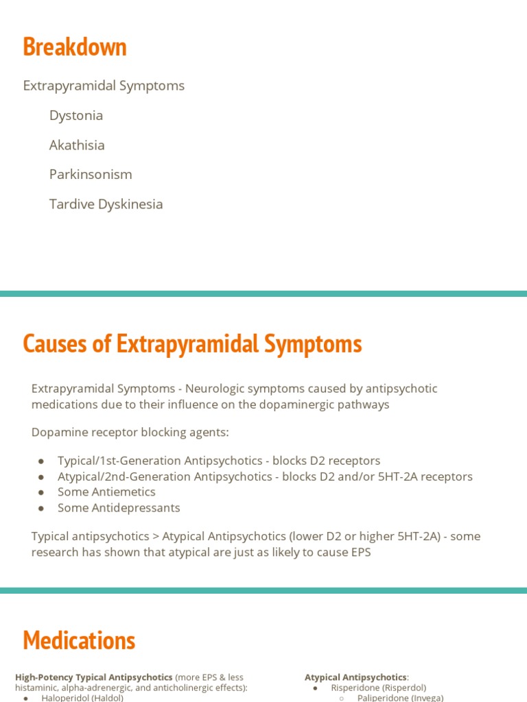 Drug Induced Movement Disorders | PDF | Antipsychotic | Dystonia