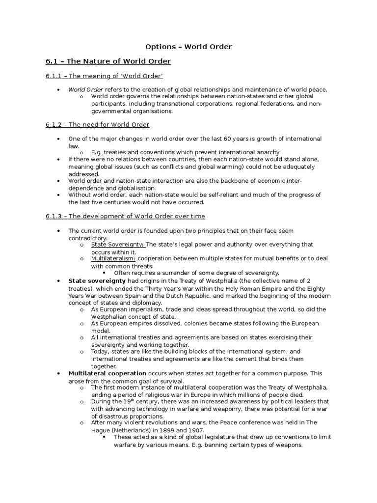 The Evolution of World Order: Exploring the Development of State ...