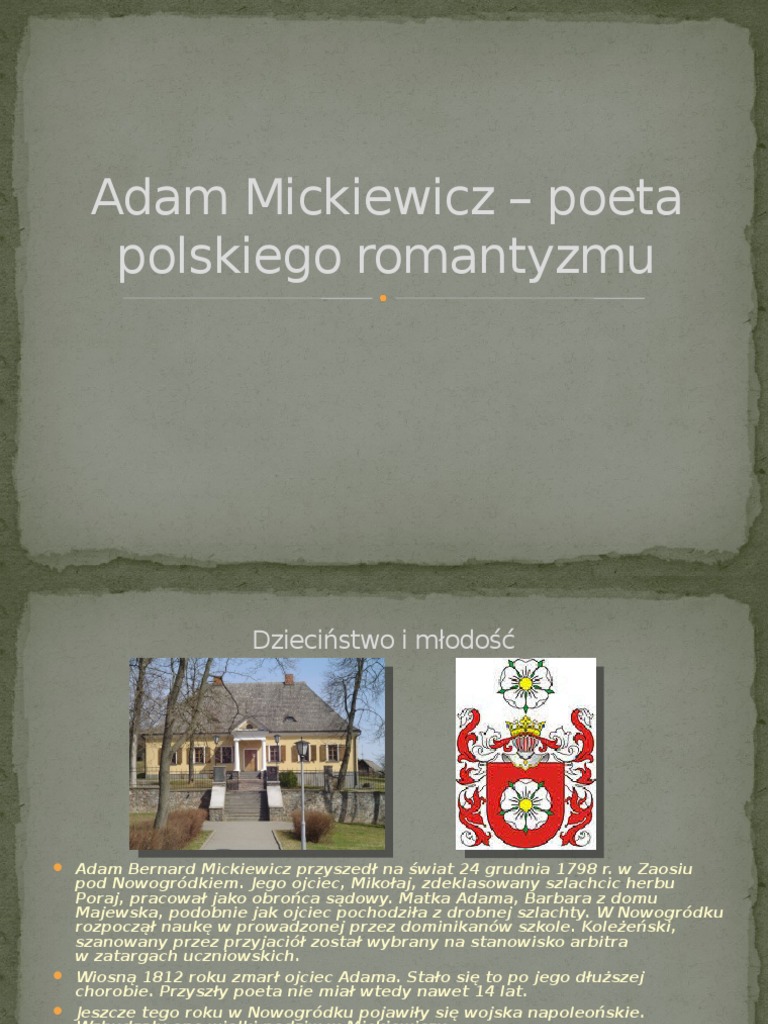Adam Mickiewicz - Prezentacja | PDF