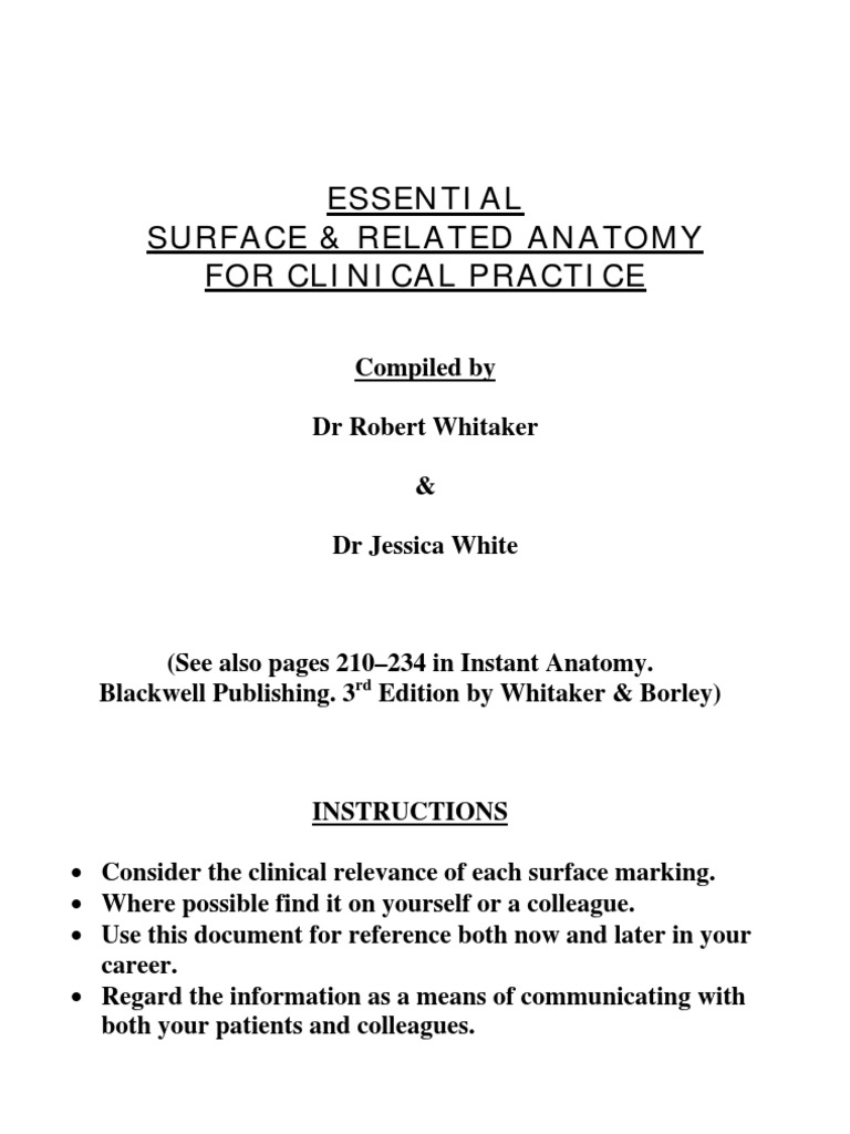 Essential Surface & Related Anatomy For Clinical Practice: Compiled by ...