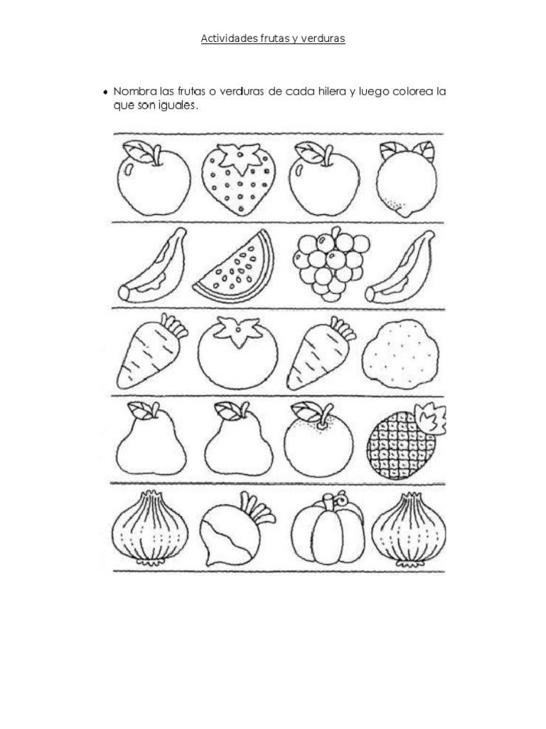 Actividades Frutas y Verduras