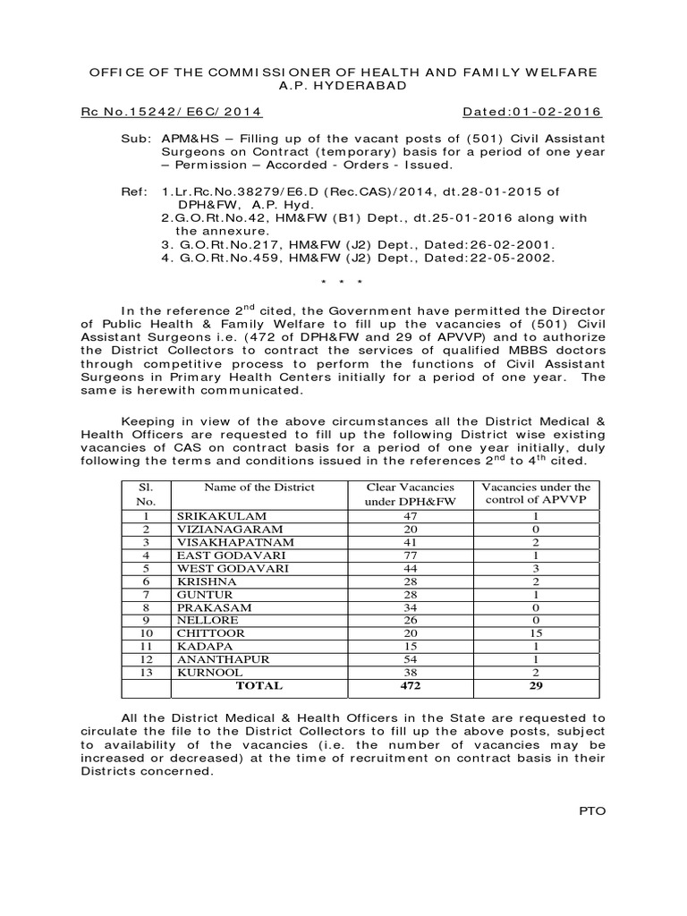 Notification Office of The Commissioner of The Health and Family ...