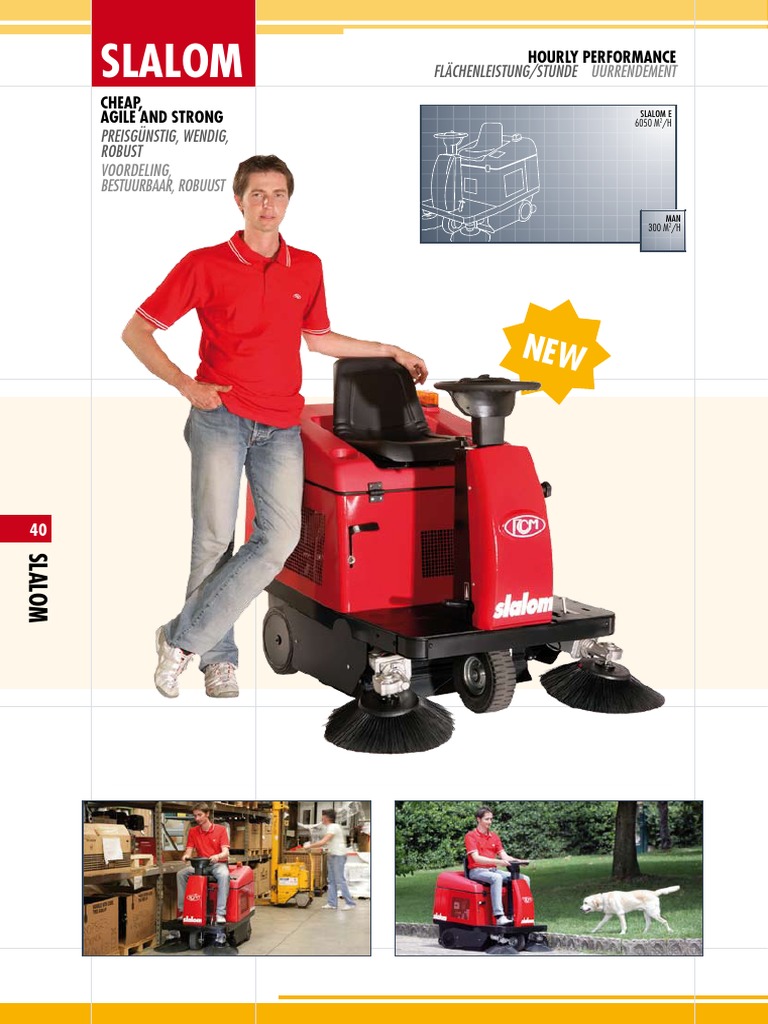 RCM Slalom E Rider Floor Sweeper - Sweepers Australia | PDF