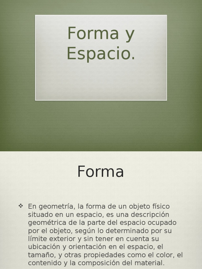 Forma y Espacio 1 | PDF | Espacio | Concepto