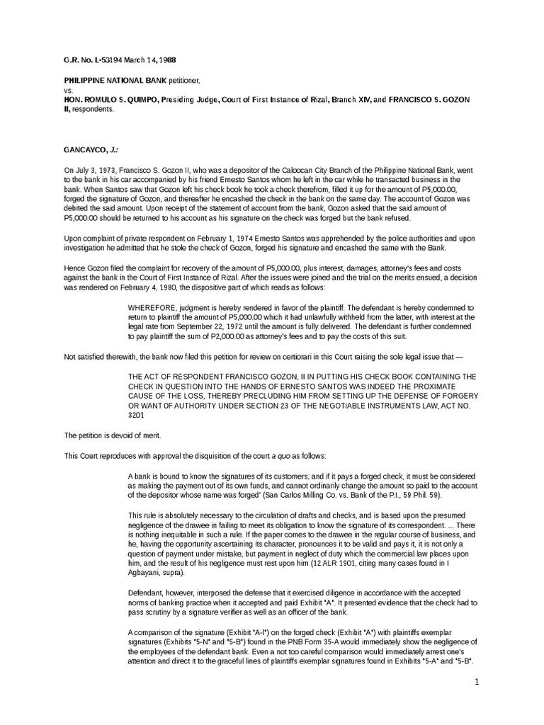 Nego Forgery Cases | PDF | Negotiable Instrument | Cheque